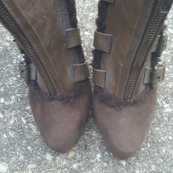 Mixx Shuz | Shoes | Mixx Shuz Jenny Brown Zipper Heel Booties 75 | Poshmark